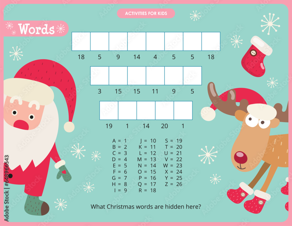 Christmas activities for kids. Find the hidden Christmas words using ...