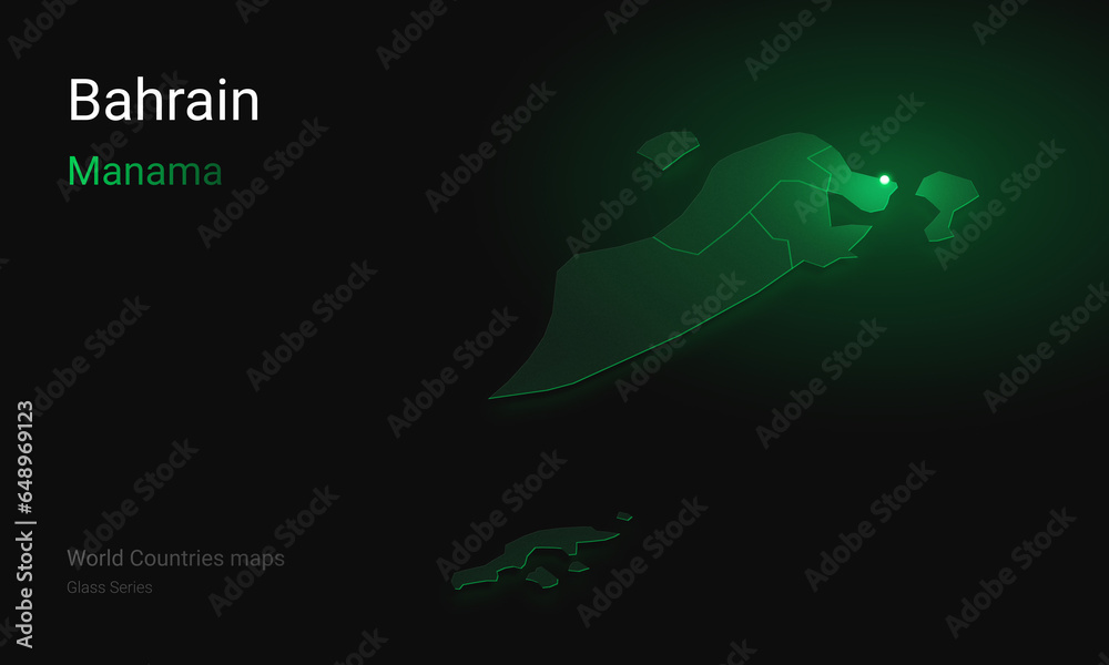 Creative map of Bahrain. Political map. Manama. Capital of Qatar. World ...