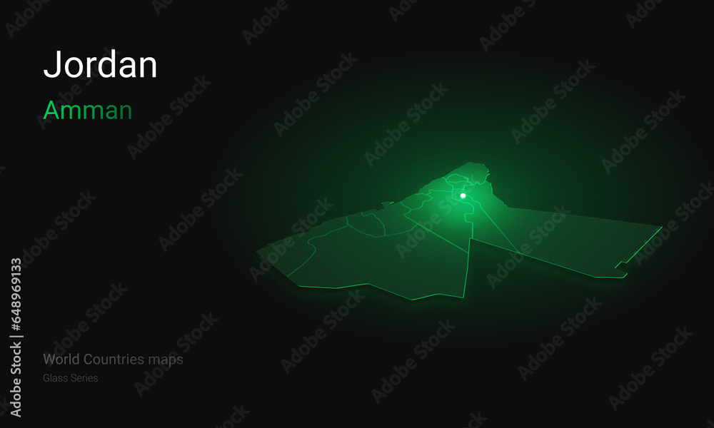 Creative map of Jordan. Political map. Amman. Capital of Jordan. World ...