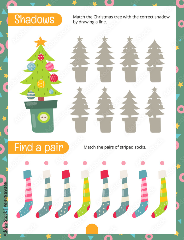 Christmas Activity Pages for Kids. Printable Activity Sheet with ...