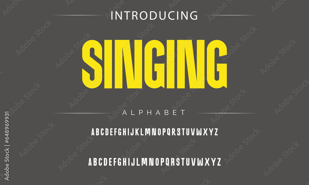 Signing Sport Modern Italic Alphabet Gold Font. Typography 3D urban ...