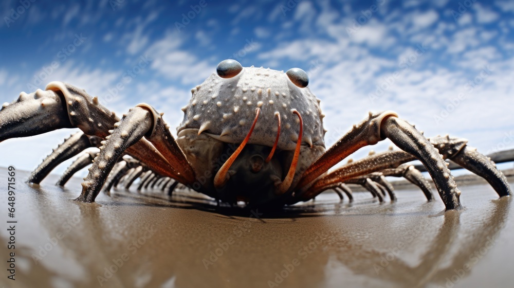 Spider crab alien like monster emerging from the ocean depths ...