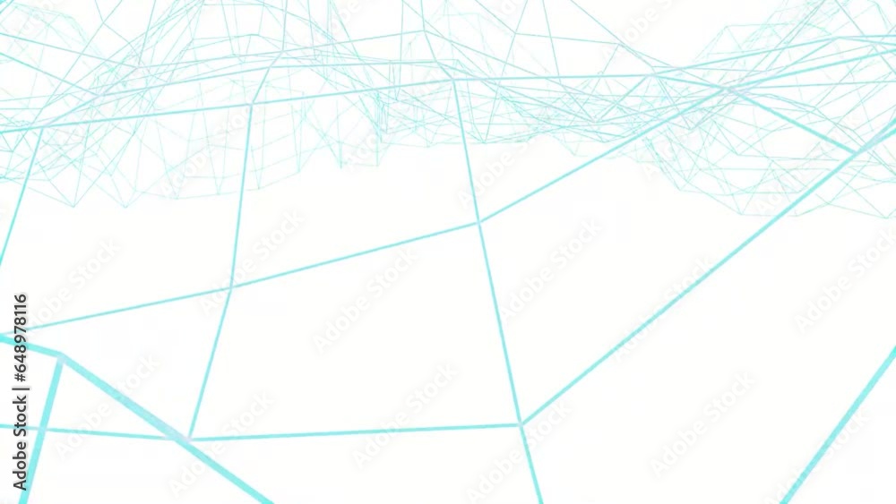Floating grid of lines on a white background. Abstract screensaver for ...