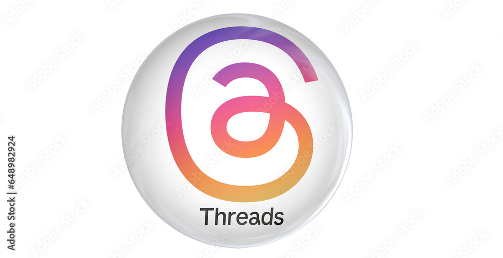 threads, social media 3D background design - visual design work, (3D ...