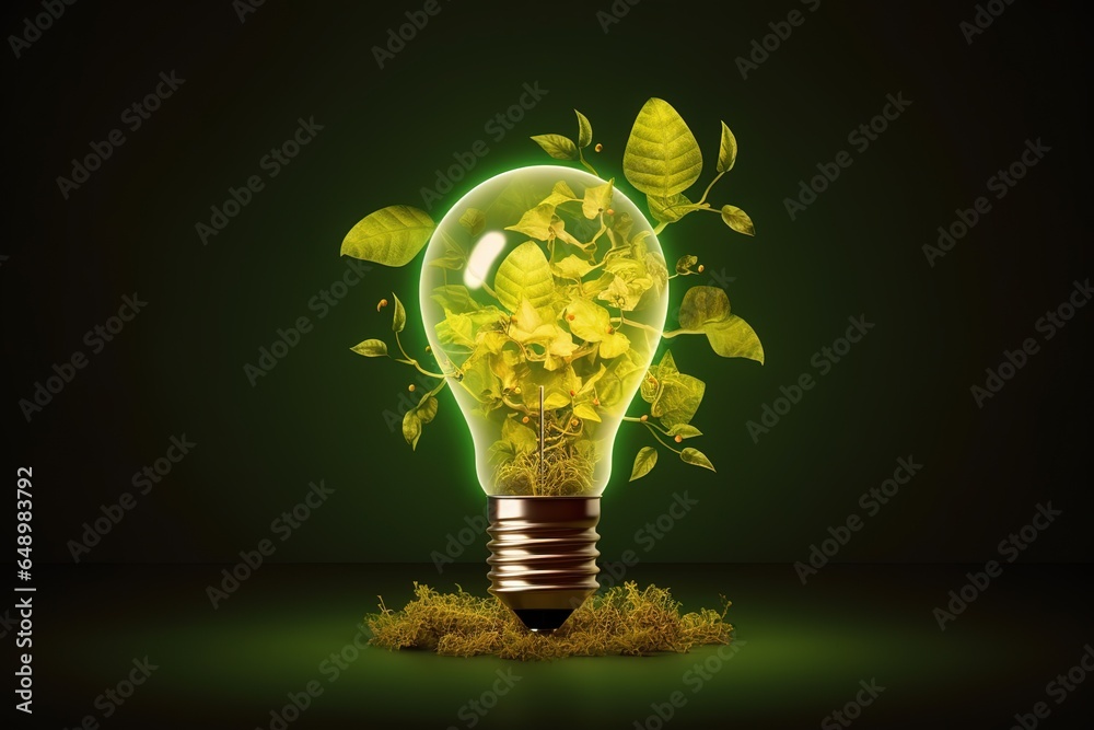 Ideen Symbol für Energie und Umwelt. Umweltfreundliche Energie und ...