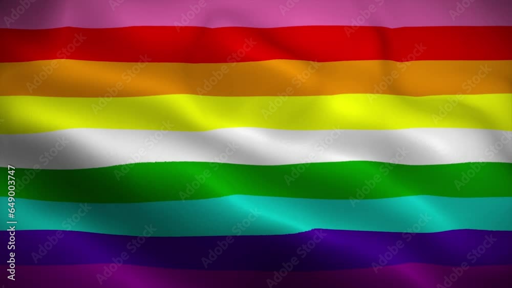 LGBT pride flag waving animation, nine-stripe flag, perfect looping, 4K ...