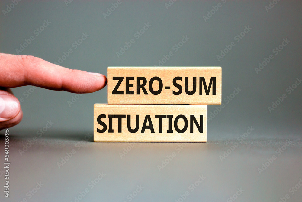 Zero-sum situation symbol. Concept words Zero-sum situation on ...