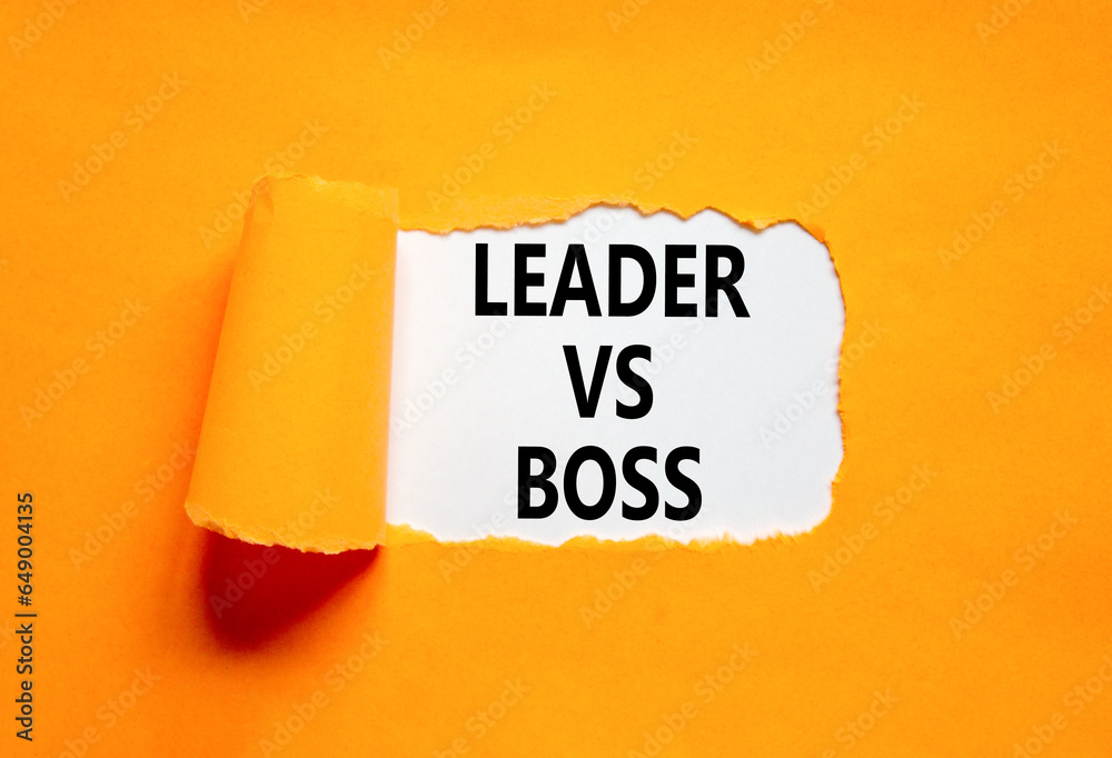 Boss vs leader symbol. Concept words Boss vs versus leader on beautiful ...