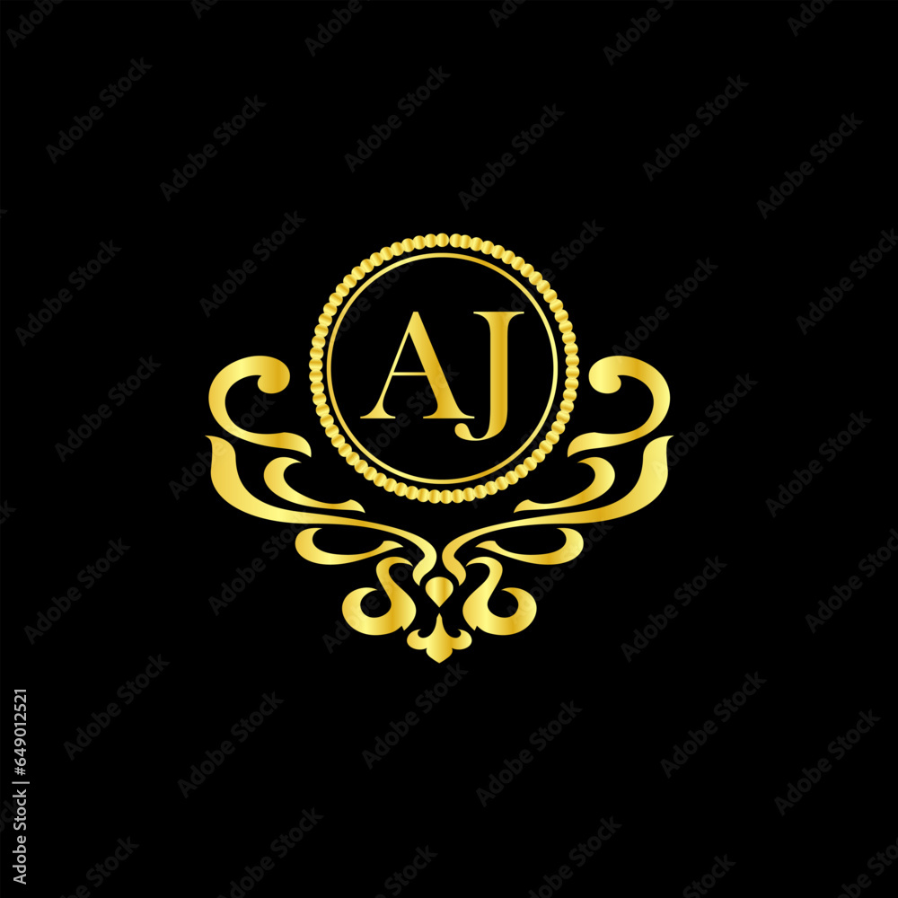 aj vector design luxury logo template Stock Vector | Adobe Stock