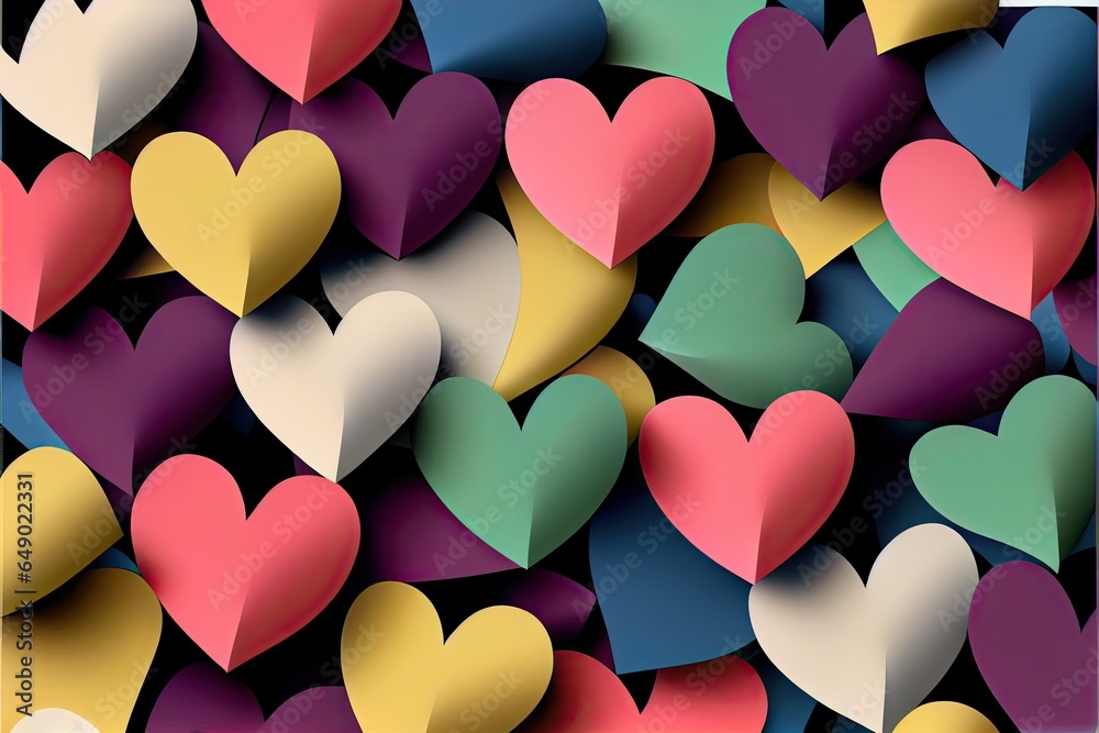 Heart shape cutouts background wallpaper illustration Stock ...