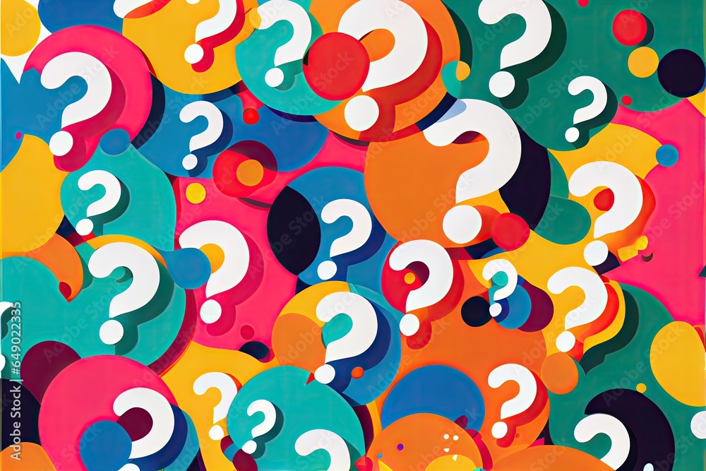 Question marks on colorful background. Wallpaper illustration. Stock ...