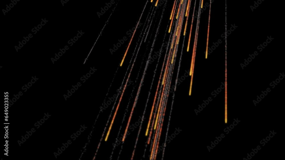 Meteor shower falling, transparent background 4K video with alpha ...