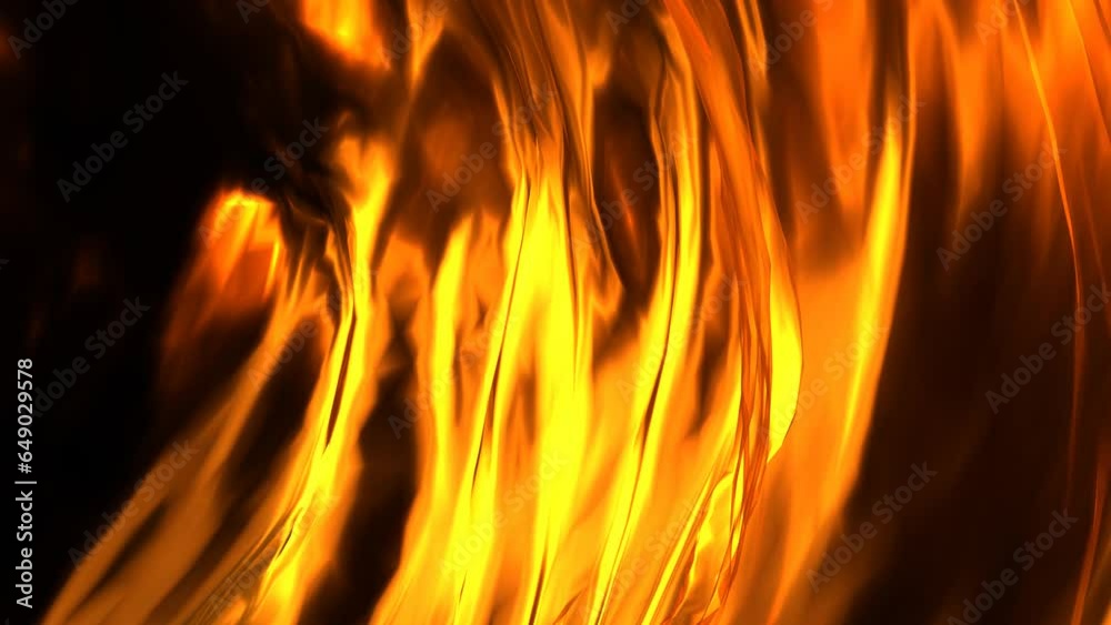 Animation of realistic fire flame with smooth glowing lines in 3d ...