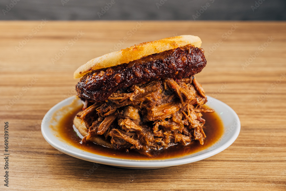 Typical Venezuelan arepa from the northern part of the country called ...