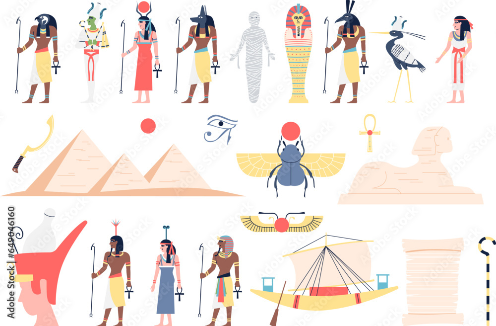 Egyptian element. Ancient egypt civilization and culture. Gods and ...