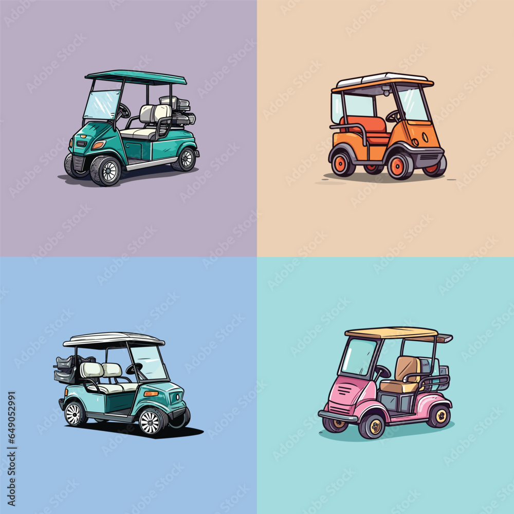 golf cart vector clip art illustration Stock Vector | Adobe Stock