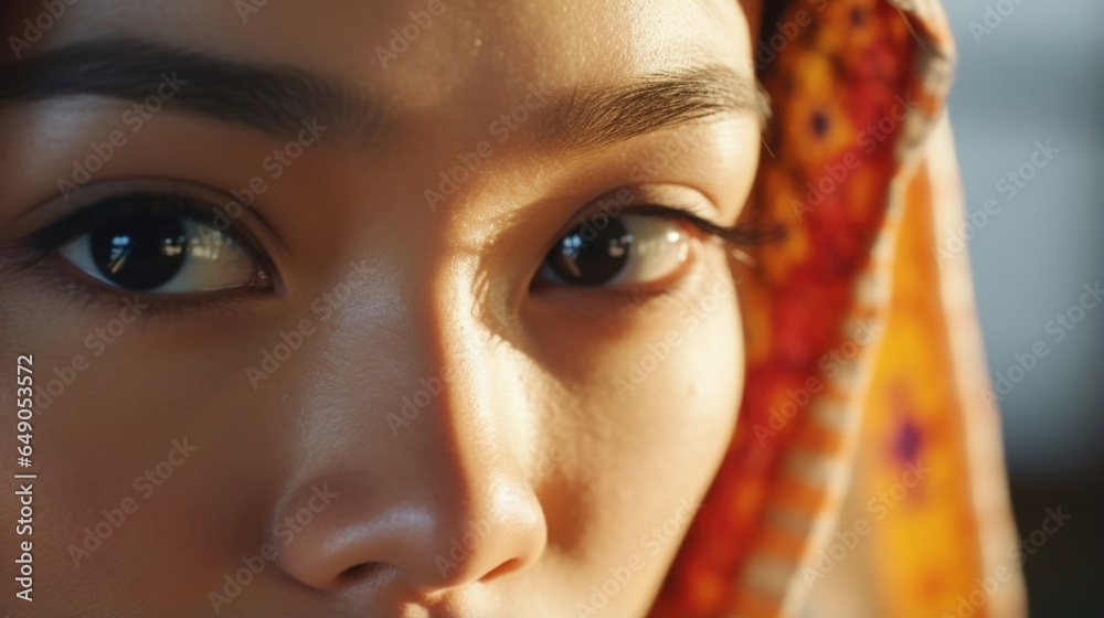 An Asian woman in traditional attires signifies her cultural roots. Her ...