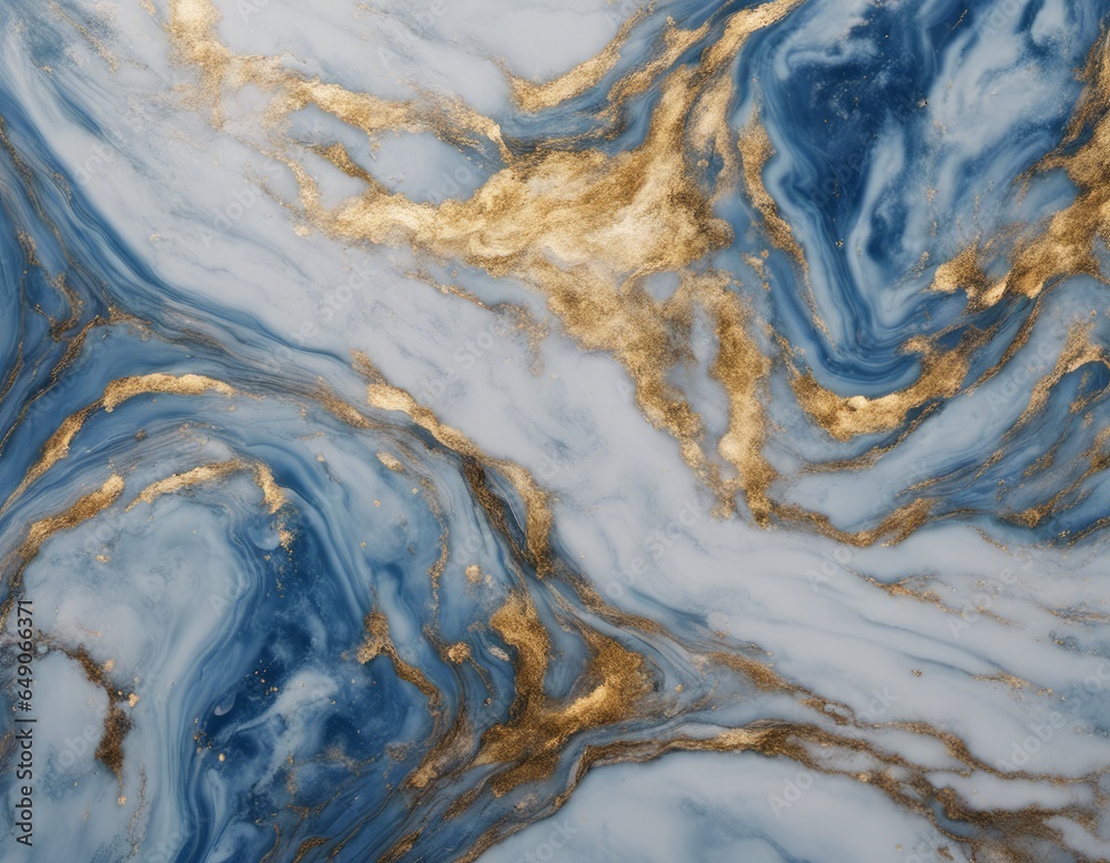 Blue and Gold: A close up of a blue and gold marble texture, creating a ...