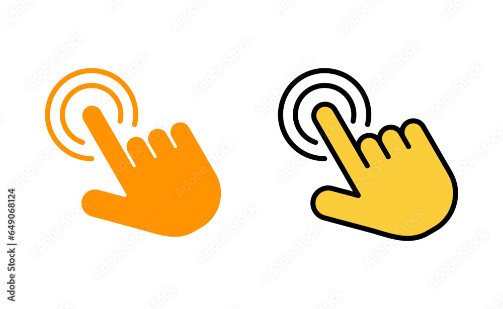 Hand click icon set for web and mobile app. pointer sign and symbol ...