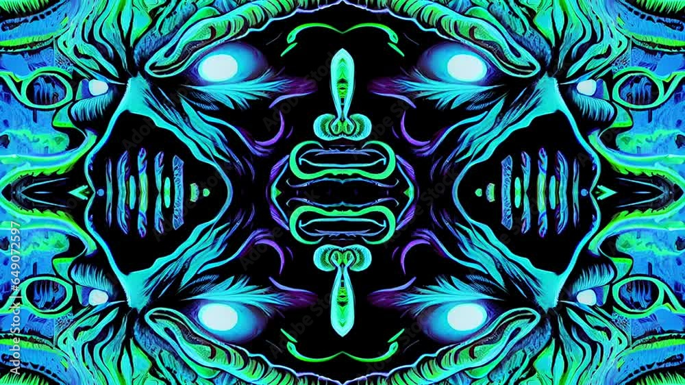 Cthulhu Trippy Blacklight Kaleidoscope VJ Seamless Animation Looping ...