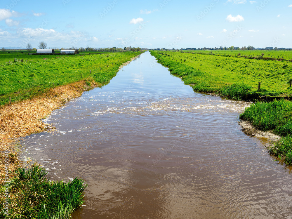 Irrigation canal. Part of system of canals and channels draining the ...