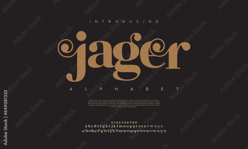 Jager premium luxury elegant alphabet letters and numbers. Elegant ...
