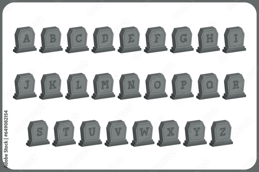Versatile Collection of 3D Gravestone Alphabet Letters for Various Uses ...