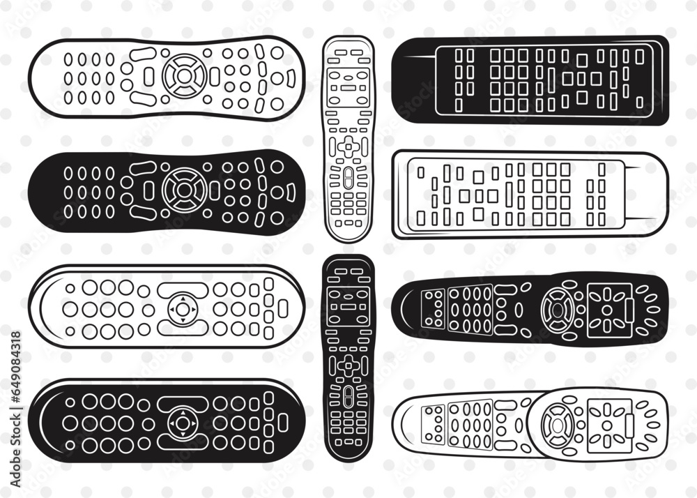 Remote Control Silhouette, TV Remote svg, Remote Svg, Controler Svg ...