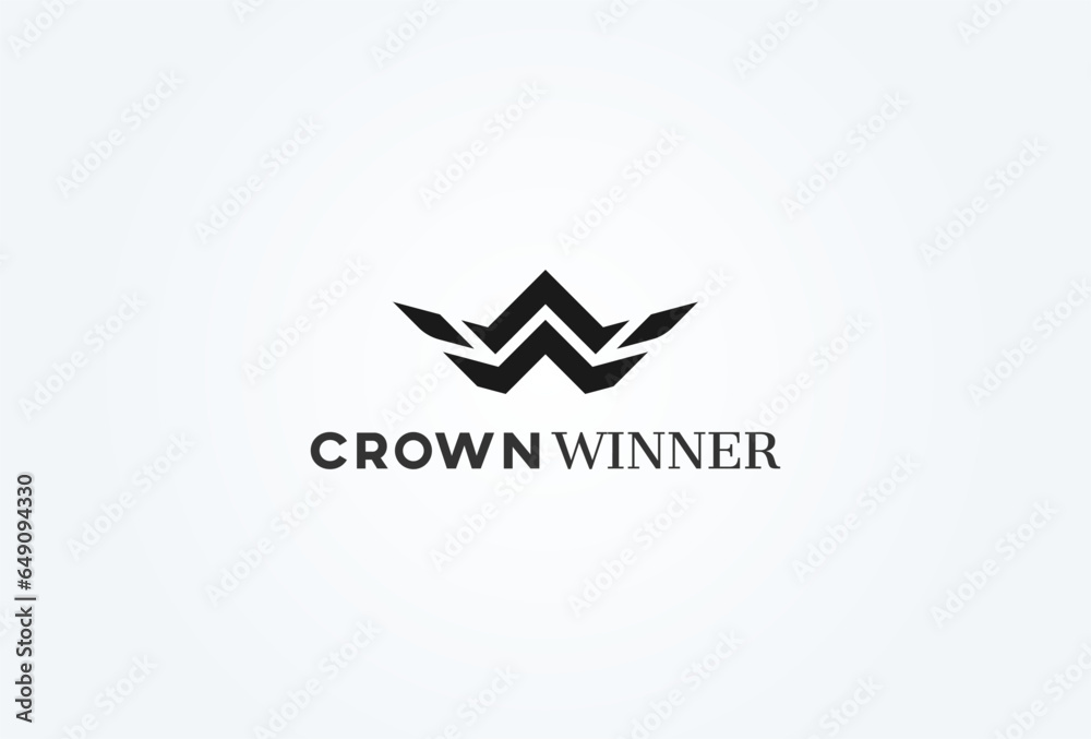 Letter W Crown logo. Crown with letter W combination. Flat Vector Logo ...