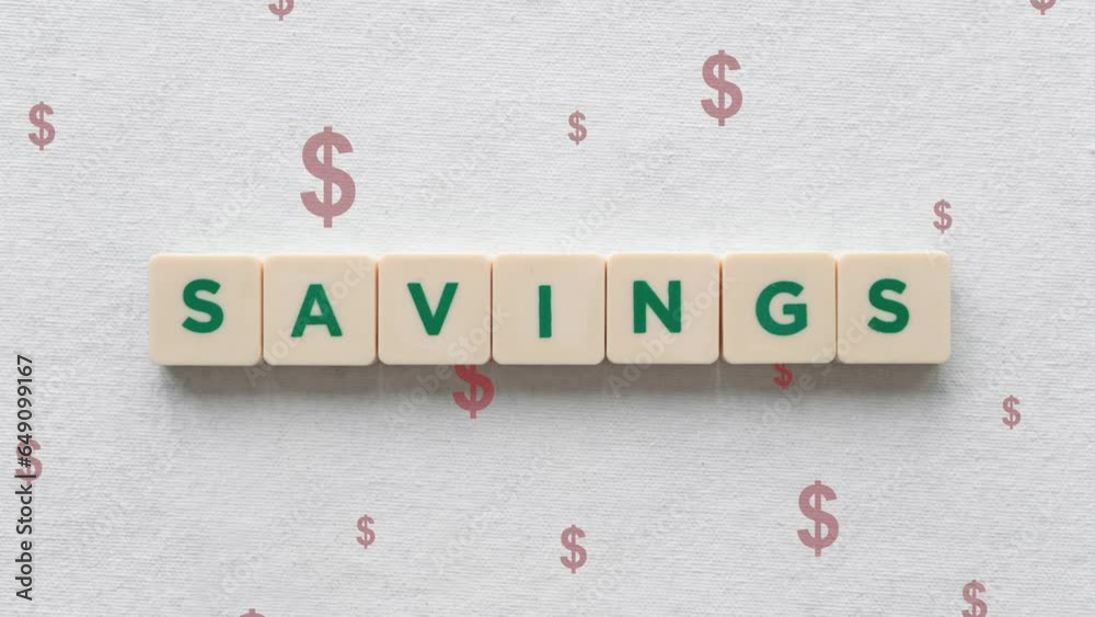 Letter Tile Illustrating The Concept Of Bad And Low Savings, Dollar ...
