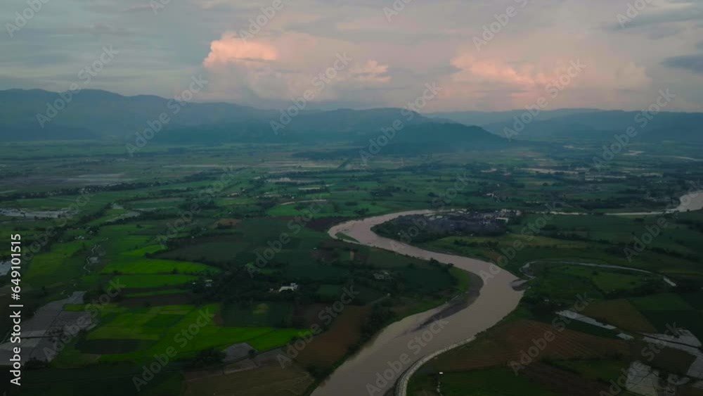 Vidéo Stock Farmland in riverside, paddy fields. Agricultural land of ...