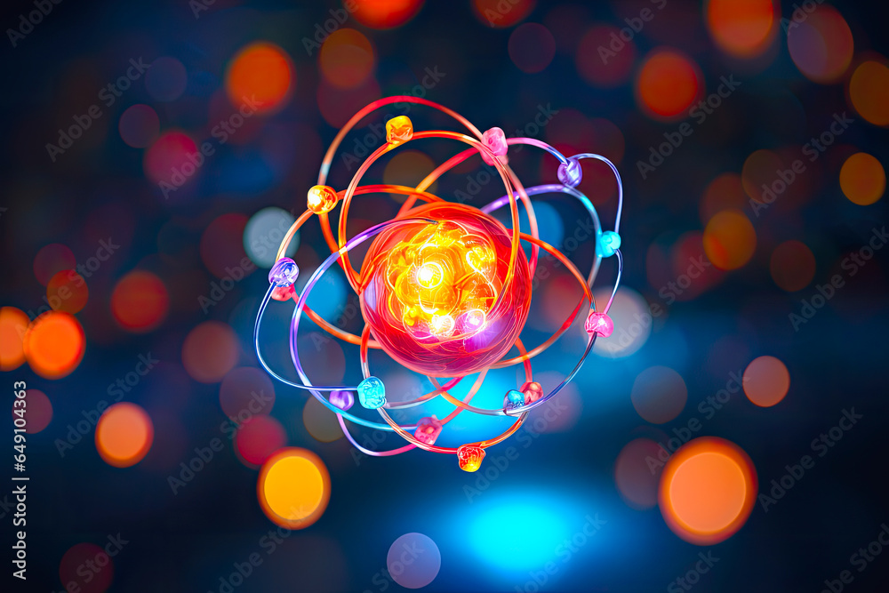Photo & Art Print Irradiation science: Atomic nucleus electrons ...