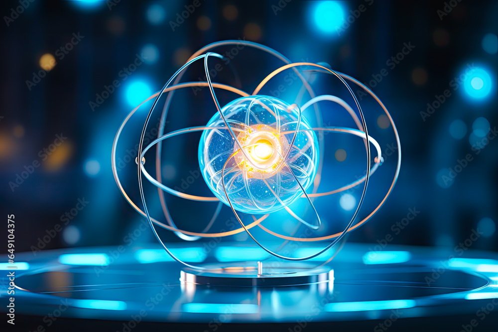 Irradiation science: Atomic nucleus electrons neutrons protons. model ...