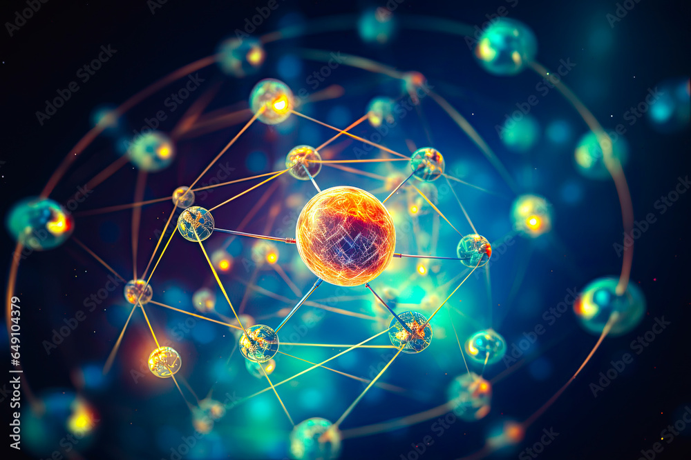 Irradiation science: Atomic nucleus electrons neutrons protons. model ...