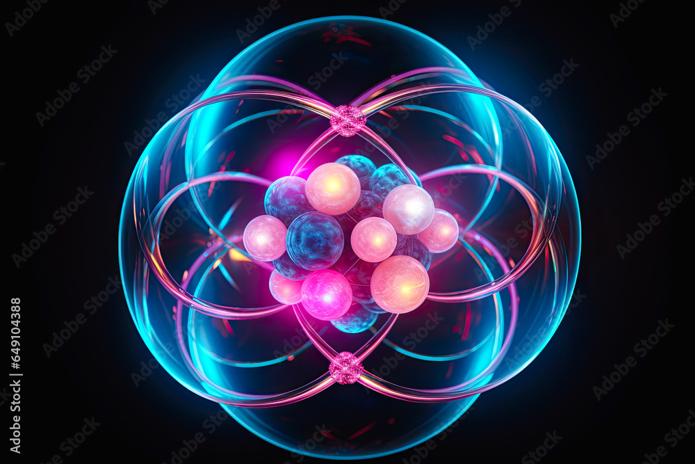 Irradiation science: Atomic nucleus electrons neutrons protons. model ...