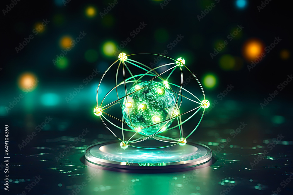 Irradiation science: Atomic nucleus electrons neutrons protons. model shows that an atom is ...