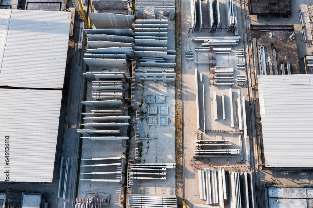 Aerial top view of Precast concrete wall panel for construction ...
