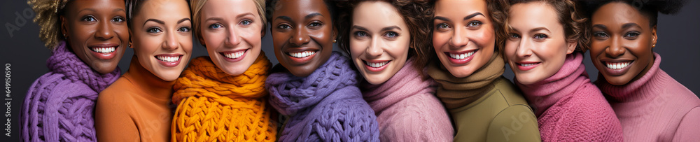 Empowering display of diverse women united in tolerance and inclusion ...