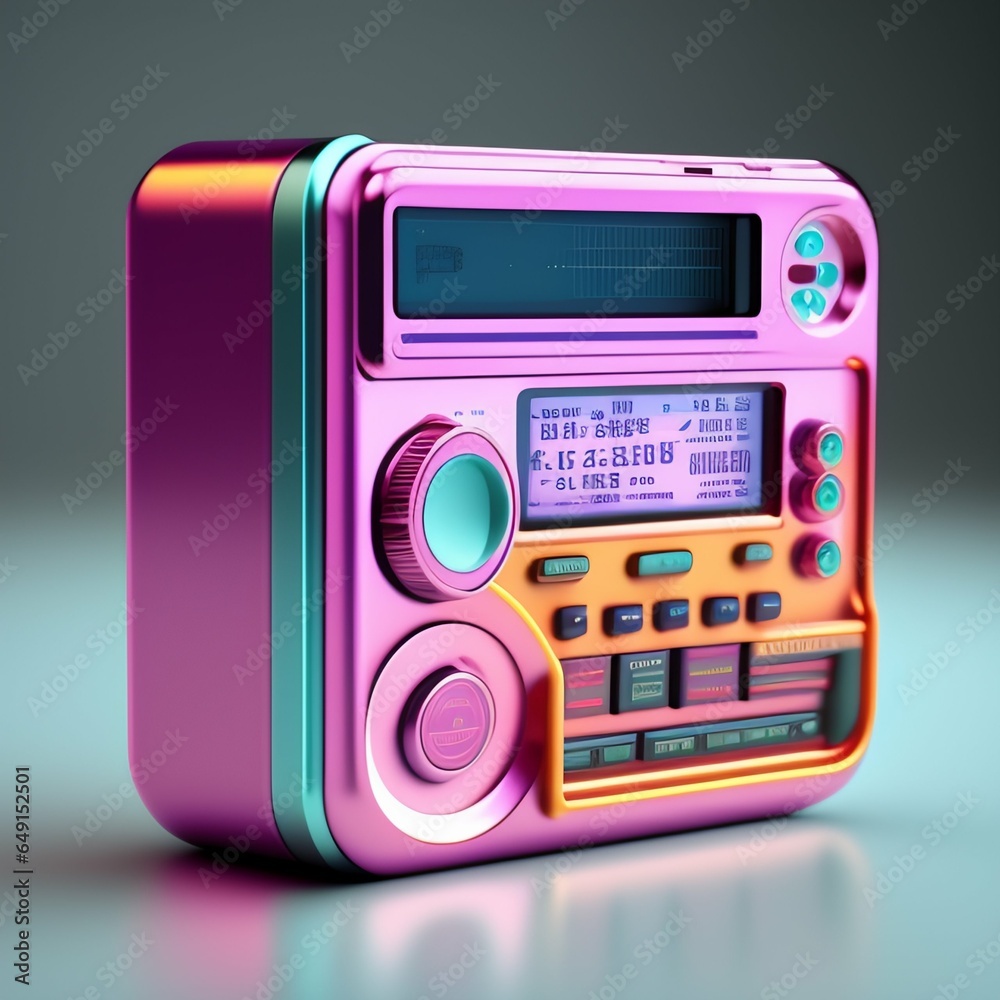 vintage personal handheld computer device, 1990s, c4d render, vaporwave ...
