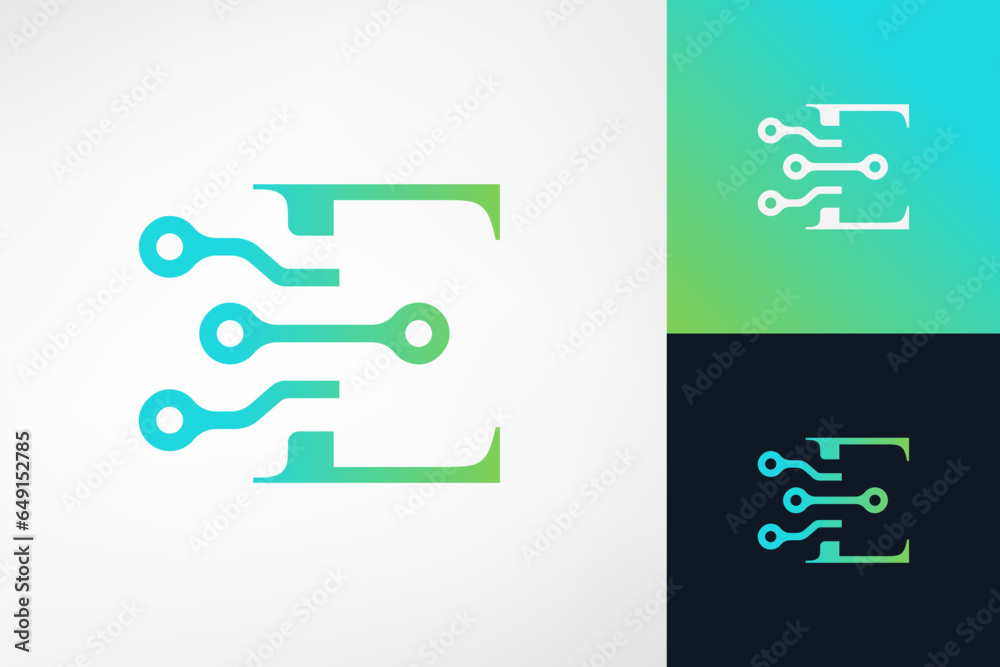 The serif letter E and the Binary Dot Web Technology symbol form a ...