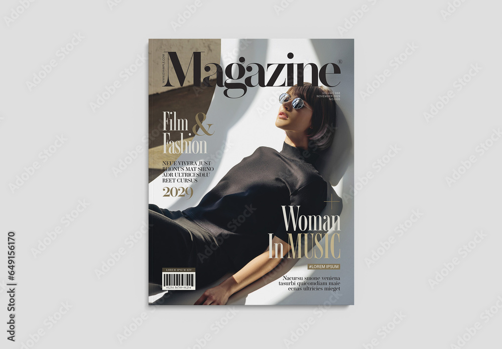 Fashion Magazine Cover Layout Elegant Chic Style Stock Template | Adobe ...