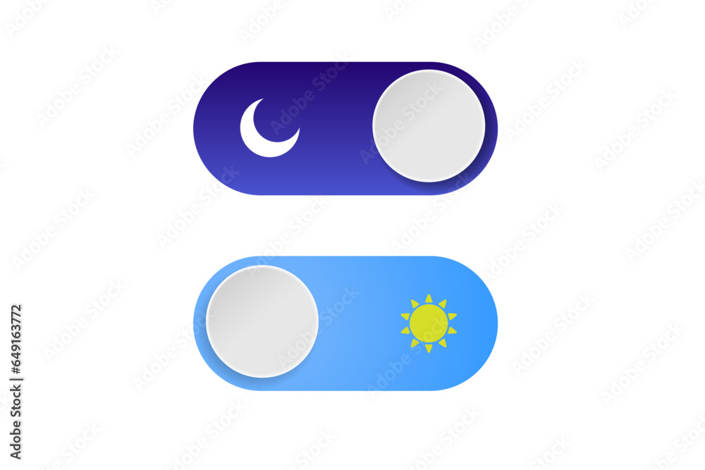 Simple Day and Night Toggle Switch isolated on white background ...