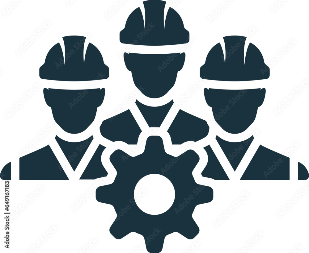 Workforce icon. Monochrome simple sign from operation management ...