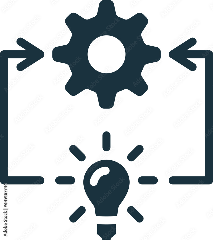 Implementation icon. Monochrome simple sign from operation management ...