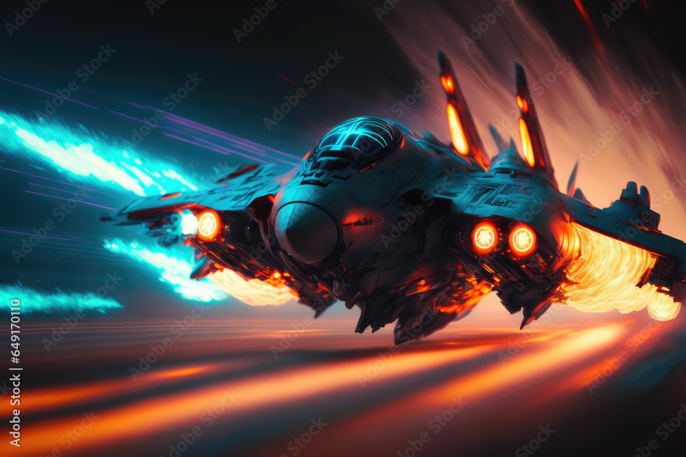 Super sonic fighter jet breaks the sound barrier Stock Illustration ...