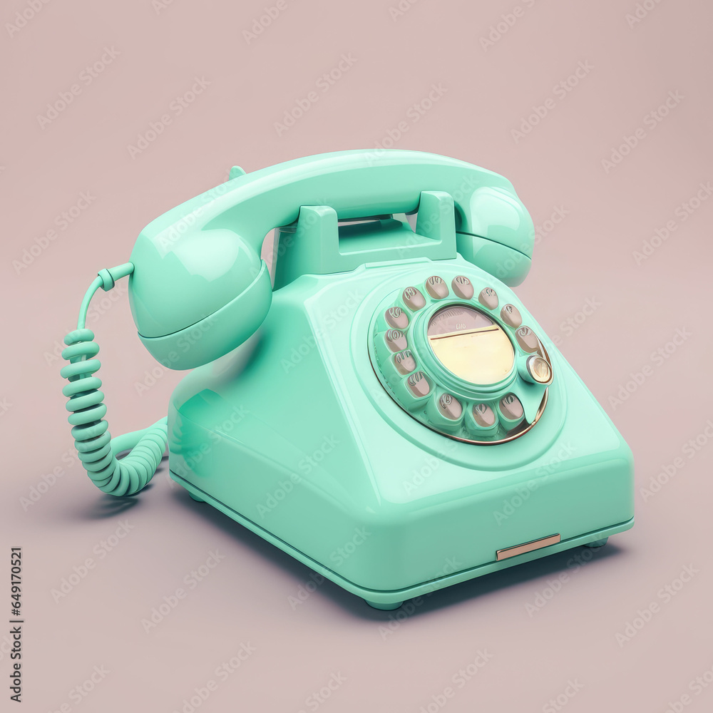 ภาพประกอบสต็อก Vintage rotary phone, retro items 70s 80s culture ...