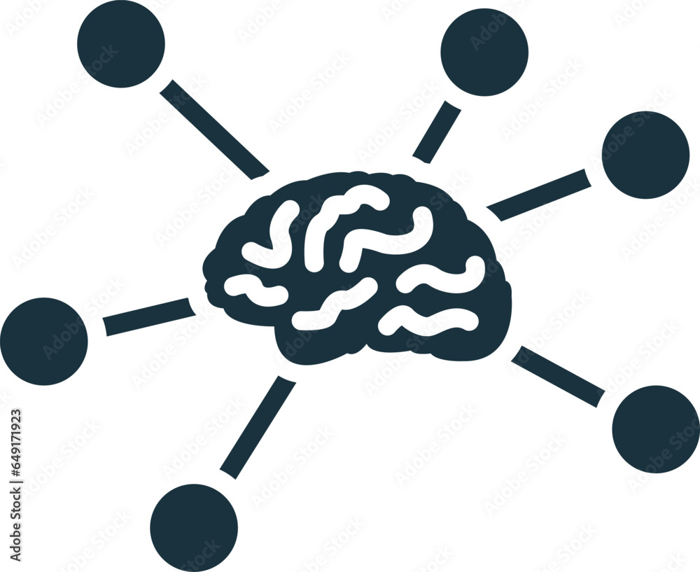 Mind map icon. Monochrome simple sign from productivity collection ...