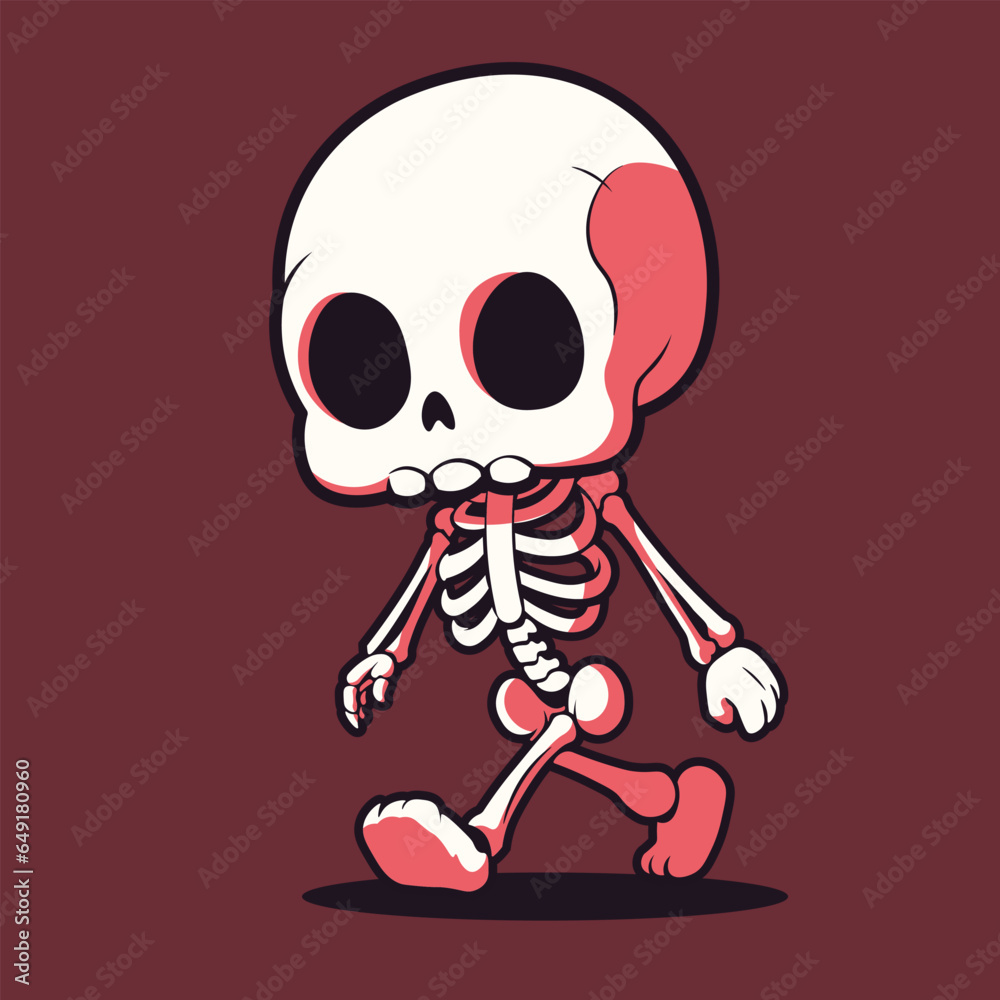 Skeleton cartoon vector isolated object Stock Vector | Adobe Stock