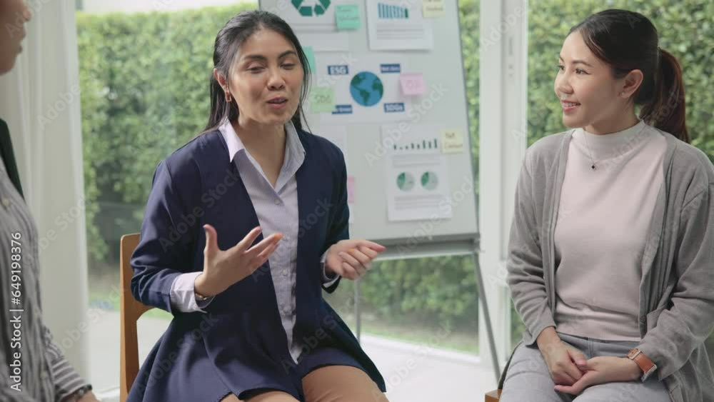 Circle diverse group asia Gen Z people workshop SDGs class learning Go ...