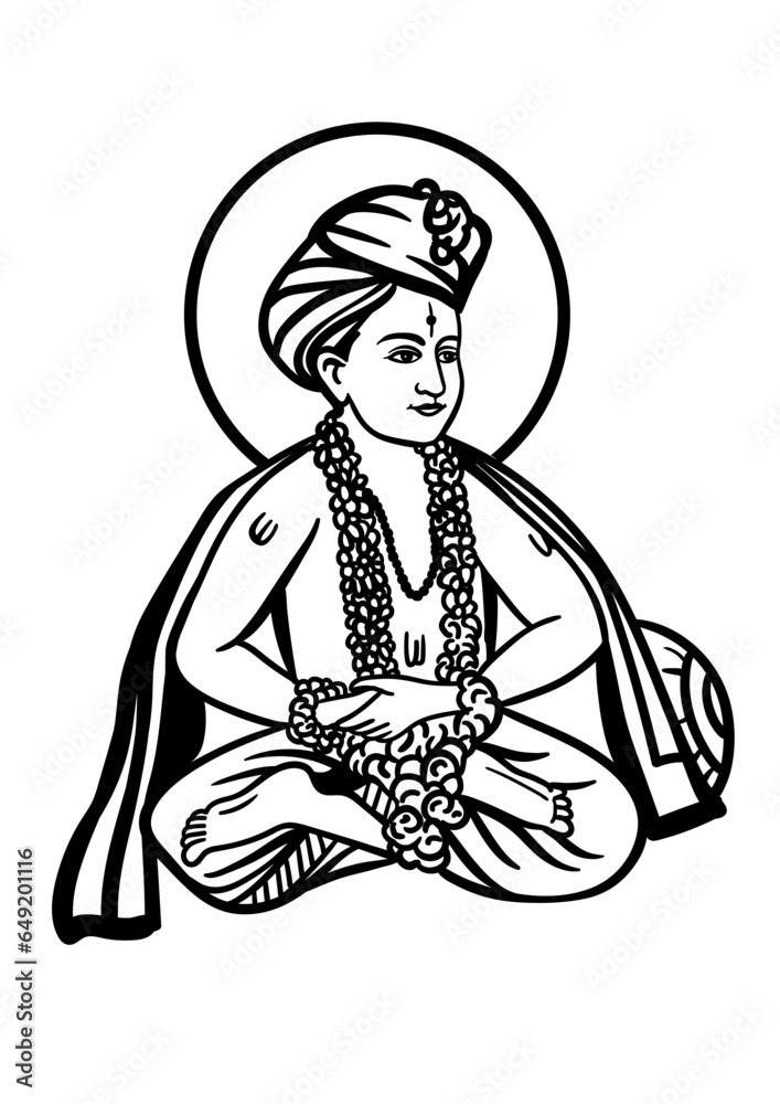 sant dnyaneshwar vector minimal art. Dnyaneshwar was the first known ...